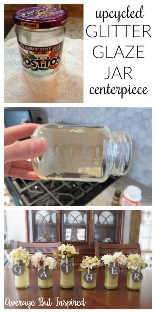 DIY Glitter Glazed Glass Jars