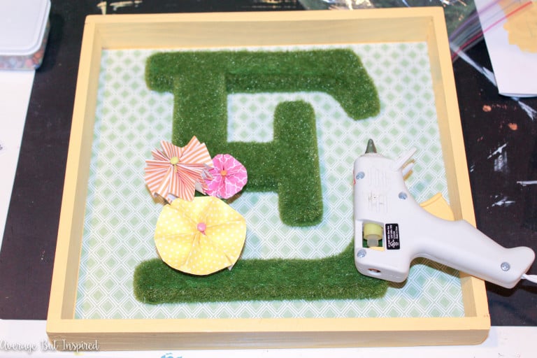 DIY Moss Monogram Shadow Box - Average But Inspired