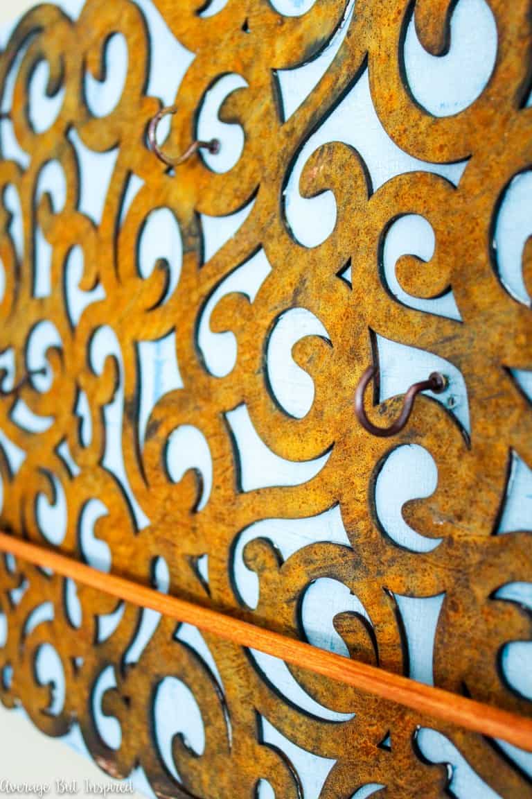 Rusty Iron Scrollwork DIY Jewelry Holder