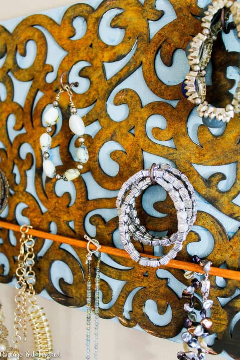 Rusty Iron Scrollwork DIY Jewelry Holder