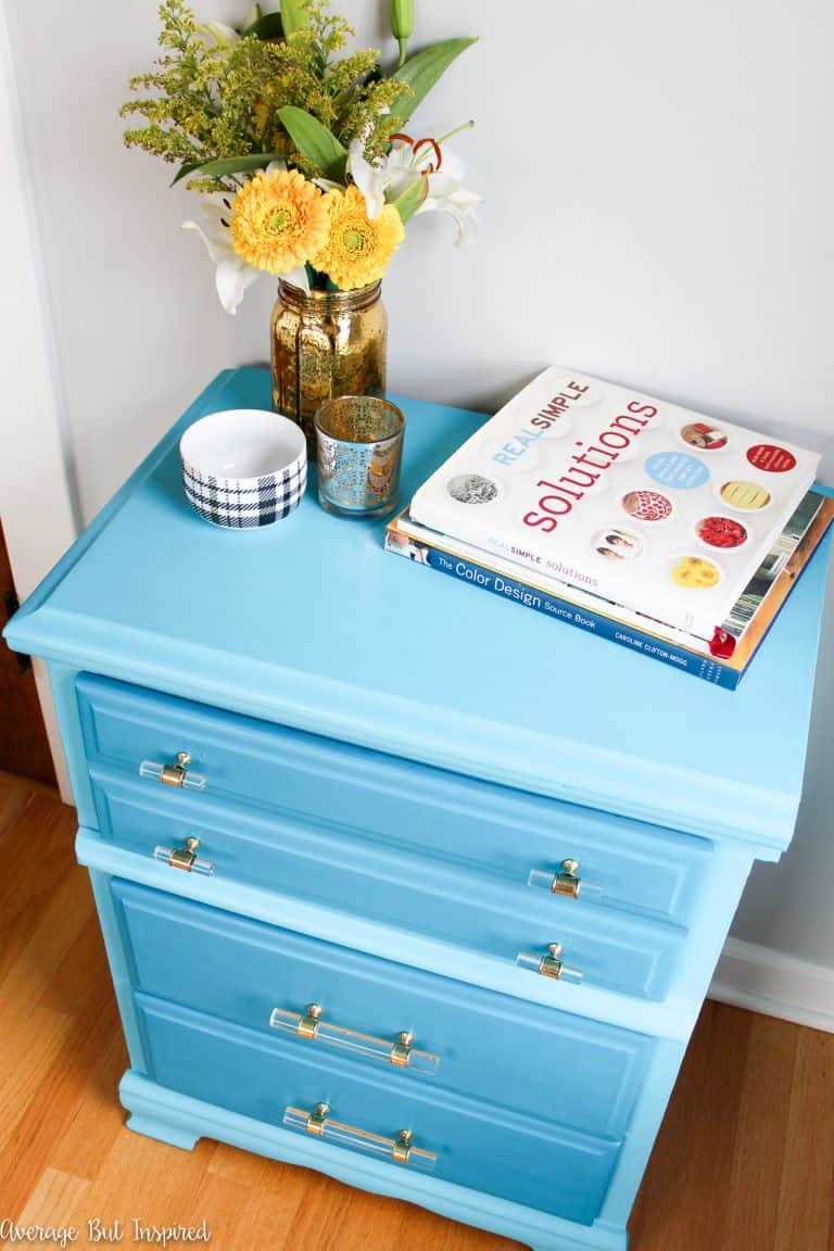 A Bold, Two-Tone Turquoise Dresser Makeover