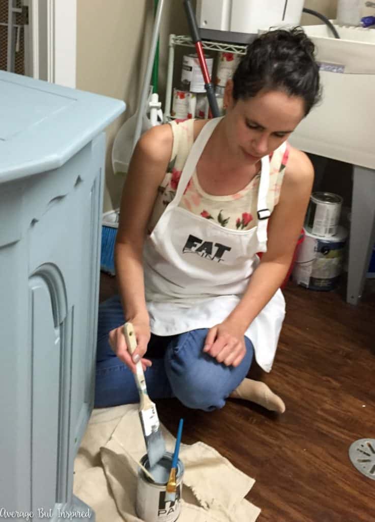 FAT Paint Antique Wedgewood Blue Console Cabinet Makeover