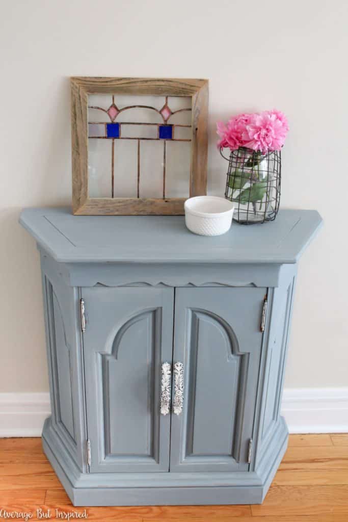 FAT Paint Antique Wedgewood Blue Console Cabinet Makeover