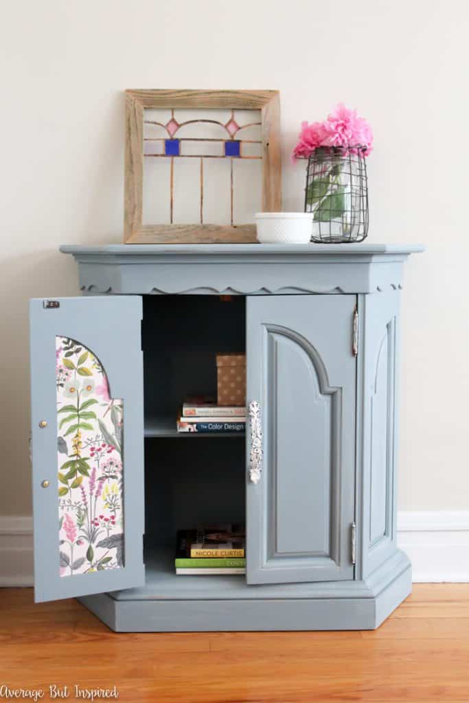 FAT Paint Antique Wedgewood Blue Console Cabinet Makeover