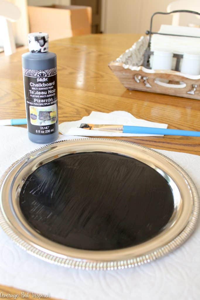 Dollar Tree Silver Tray Wreath - Average But Inspired