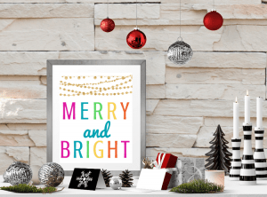 Colorful Merry & Bright Free Printables for Christmas