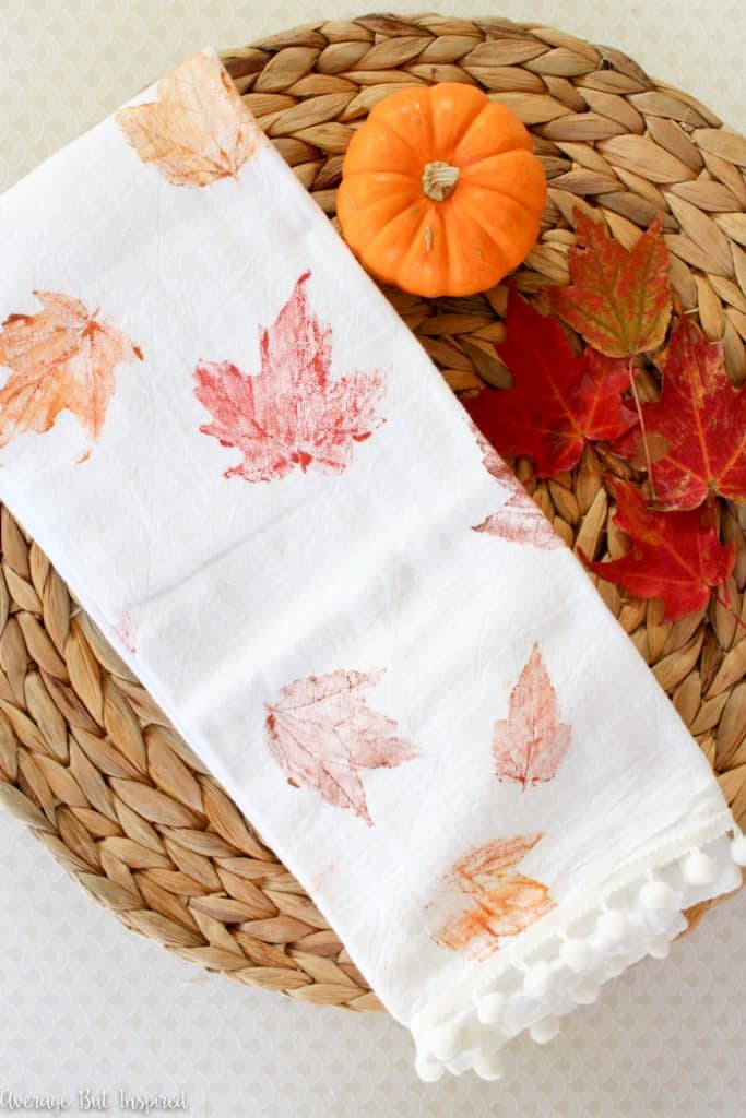 How to Make Leaf Stamped Tea Towels (With Real Leaves!) - Average But ...