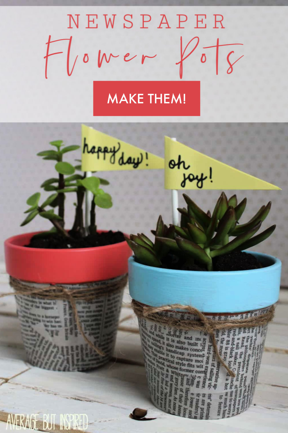 Easy Newspaper Flower Pots