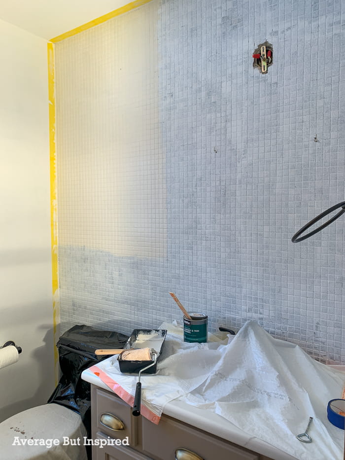 How to Paint Over Tile - Average But Inspired