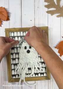 DIY Yarn Ghost Art: a Macrame-Look Halloween Decoration