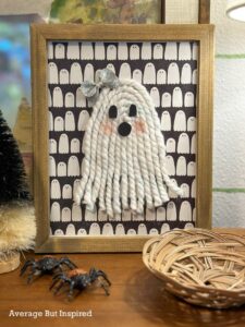 DIY Yarn Ghost Art: a Macrame-Look Halloween Decoration