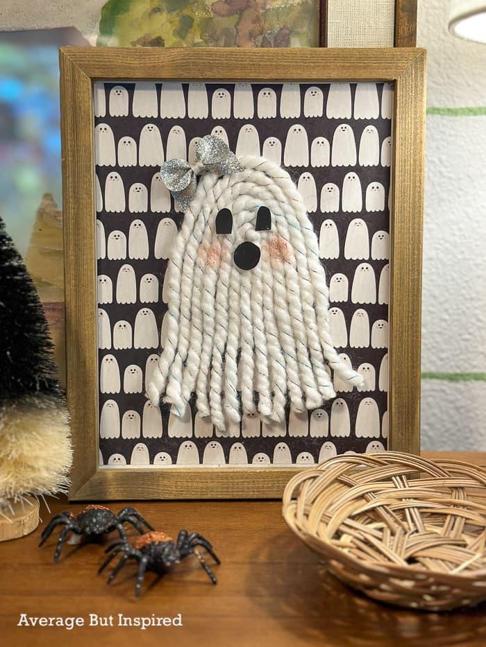 DIY Yarn Ghost Art: a Macrame-Look Halloween Decoration